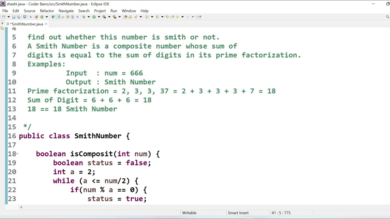 Smith Numbers in Java | Smith Number - Java Program