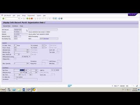 SAP MM Source List_How to Create a Source list manually