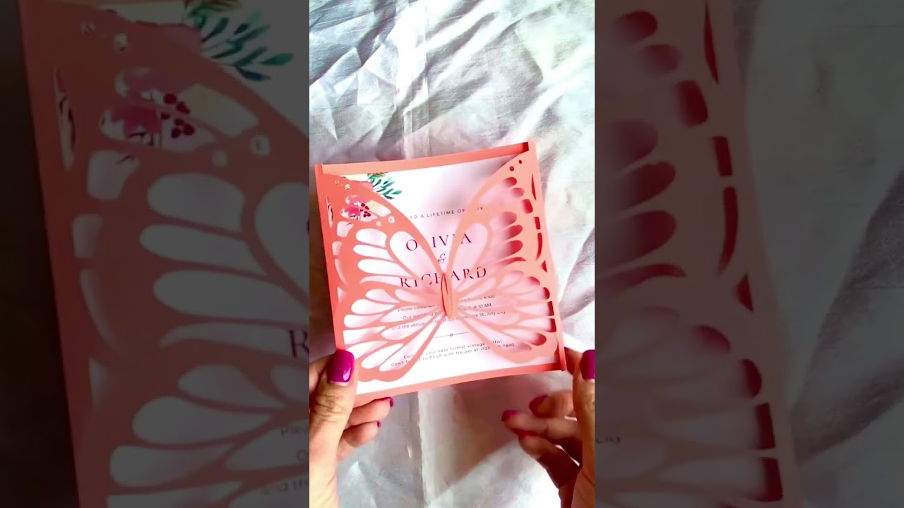 Butterfly Invitation for Cricut! #cricutmade #diyinvitation #diywedding #birthdaycard
