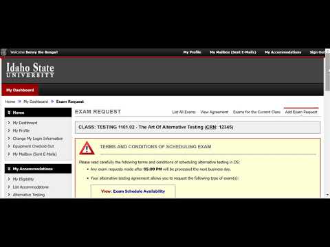 Student Steps for Scheduling Exams through the DS Student Portal