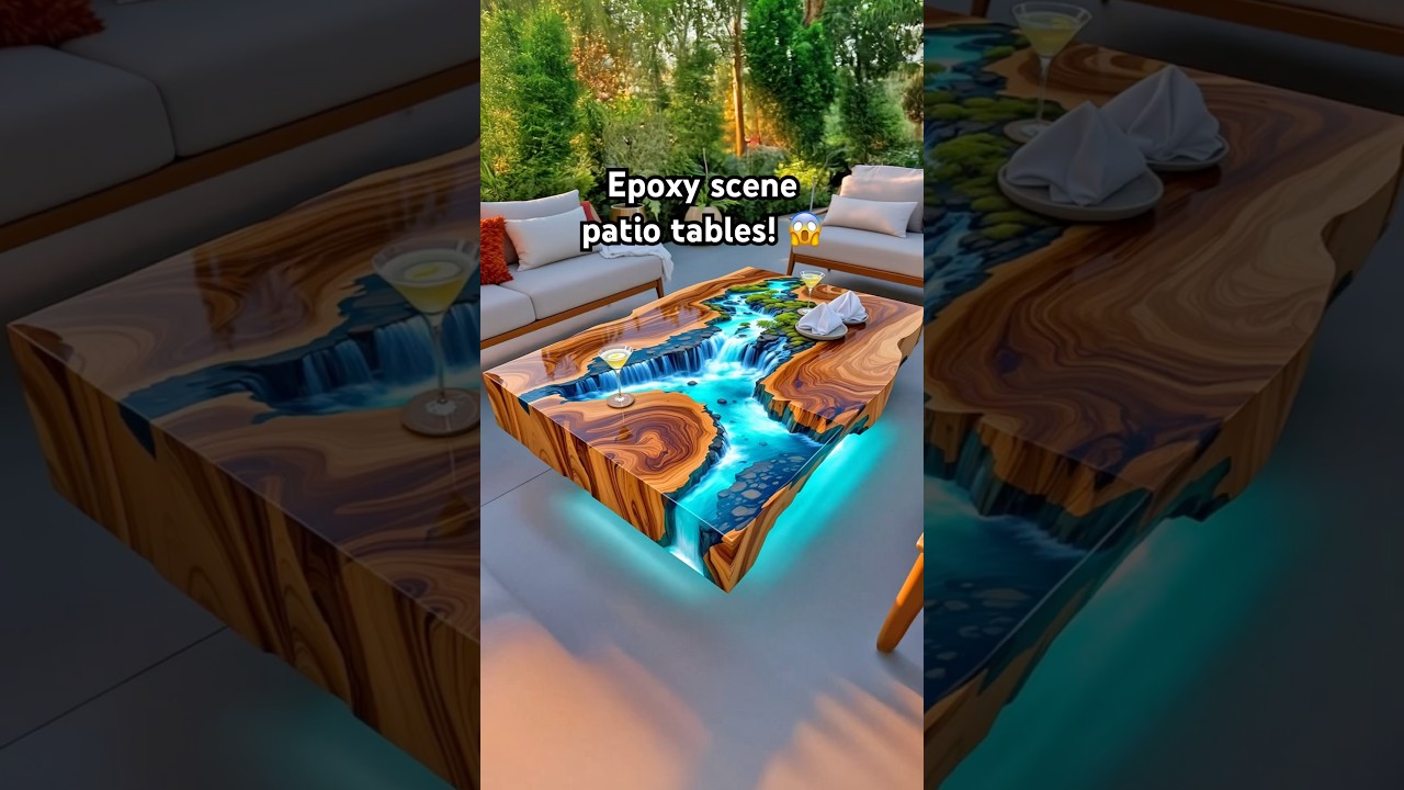 Epoxy Scene Patio Tables