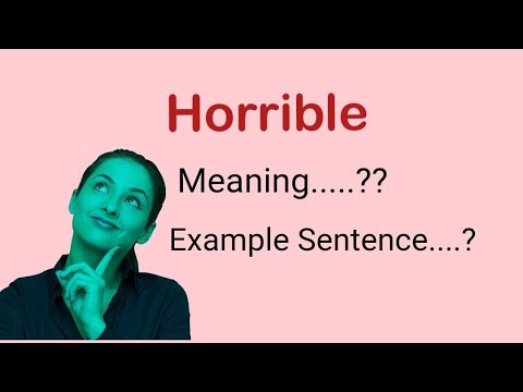 Horrible meaning in urdu| Hindi|Horrible ka urdu m kia mtlab hta hai |Horrible with sentence example