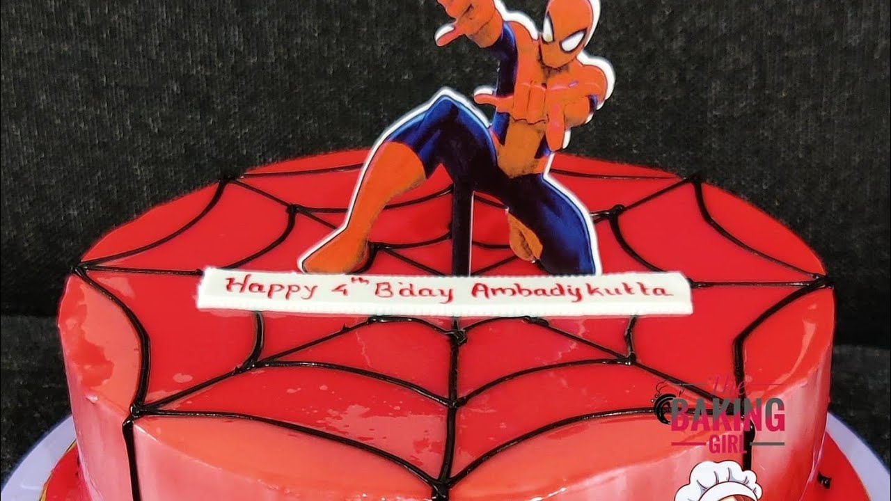 Spiderman theme cake ✨☺️ ||red velvet cake|| |decoration ideas|