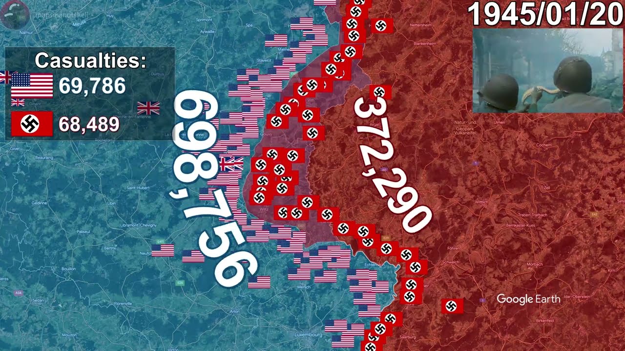 Battle of the Bulge in 1 minute using Google Earth