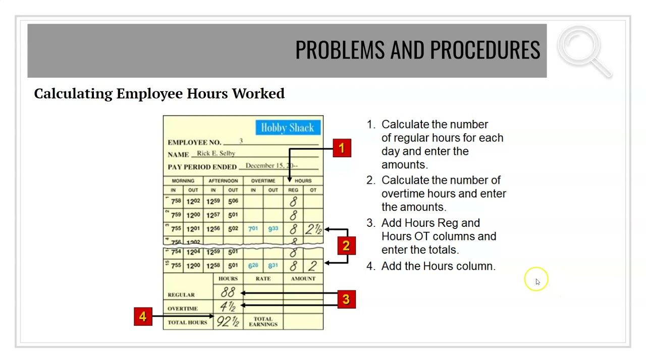 12-1 - Payroll Timecards - Accounting