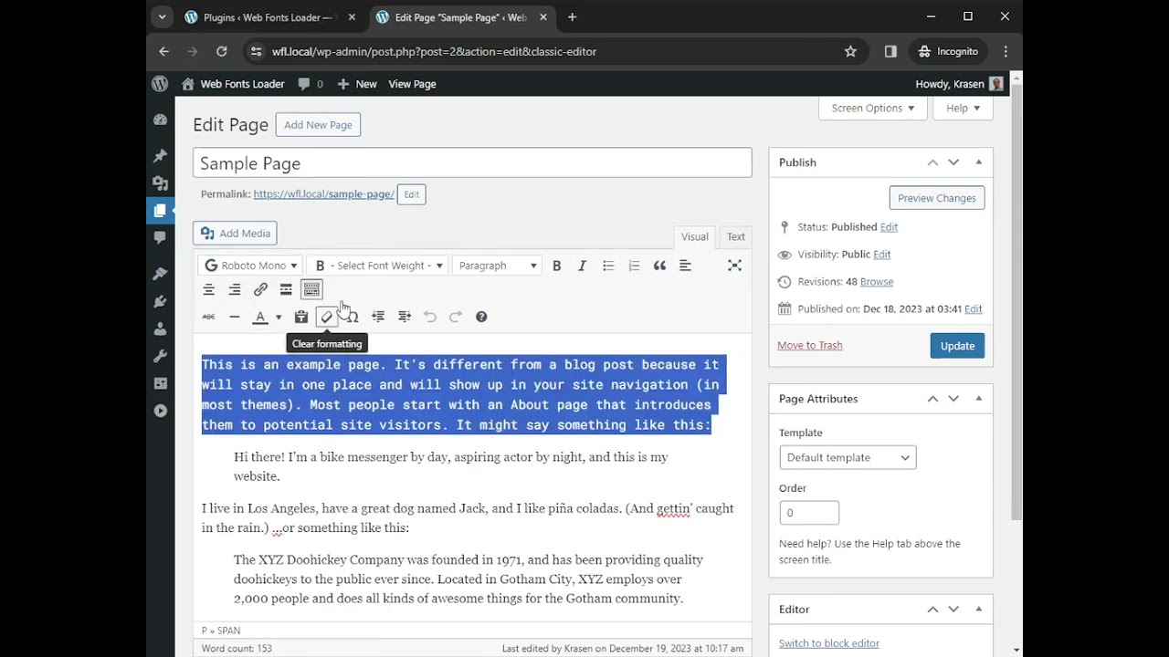 Web Fonts Loader for WordPress