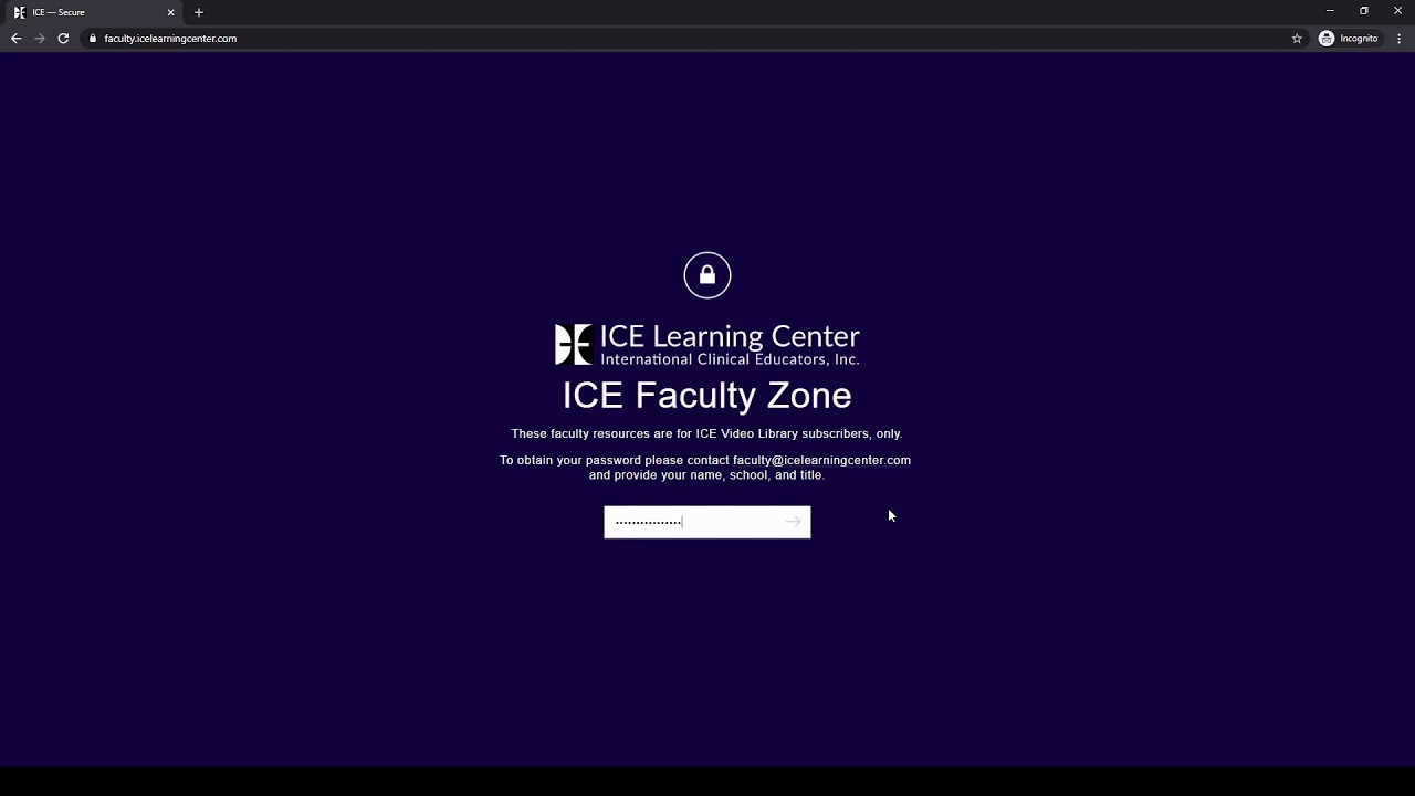 Access Faculty Zone in ICE Video Library