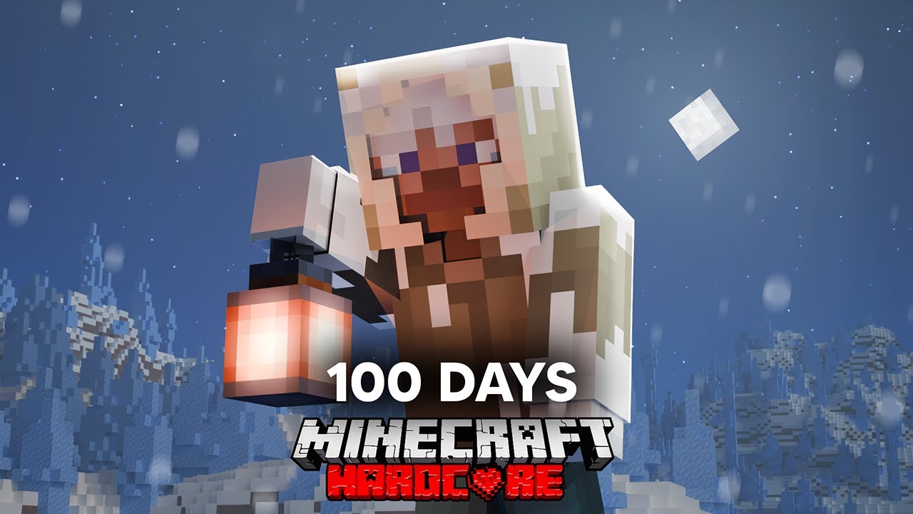 I Survived 100 Days In A Winter Apocalypse In Hardcore Minecraft.