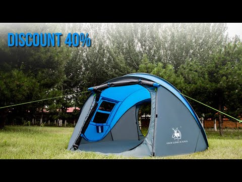 HUI LINGYANG Throw Pop Up Tent 4 6 Person Outdoor Automatic Tents Double Layers Large Family Tent
