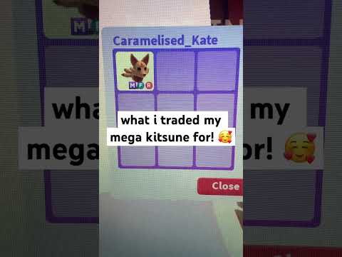 I traded my mega kitsune in adopt me!! 💗💗 #adoptme #roblox #trading #pets #megakitsune #shorts