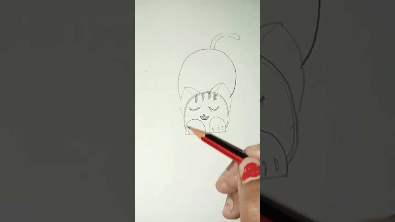 simple cute kitten drawing #trending #viralvideo