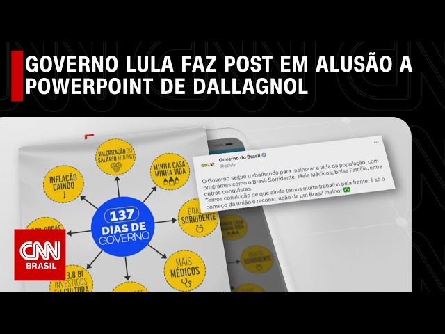 Governo Lula faz publicação em alusão a PowerPoint de Deltan Dallagnol