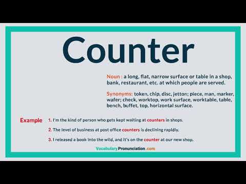 How to Pronounce COUNTER l Definition, Meaning, Example and Synonyms of COUNTER by VP