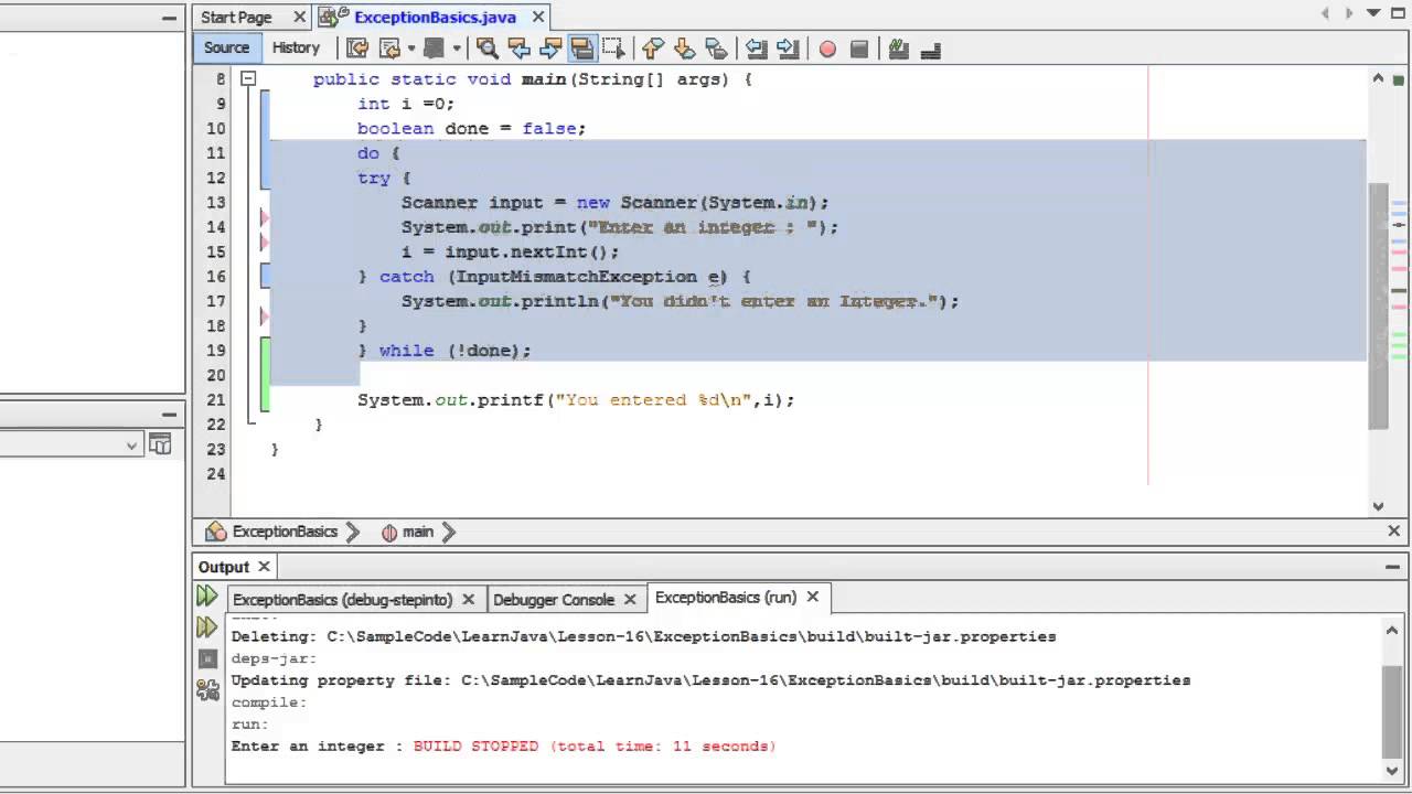 Learn Programming in Java - Lesson 16: Exceptions