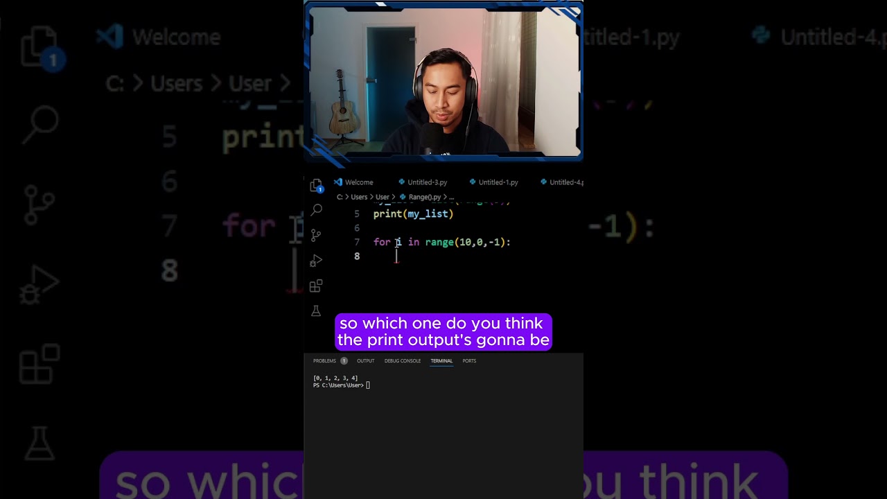How to use negative step in Range function in Python #coding #pythonprogramming #dataanalytics