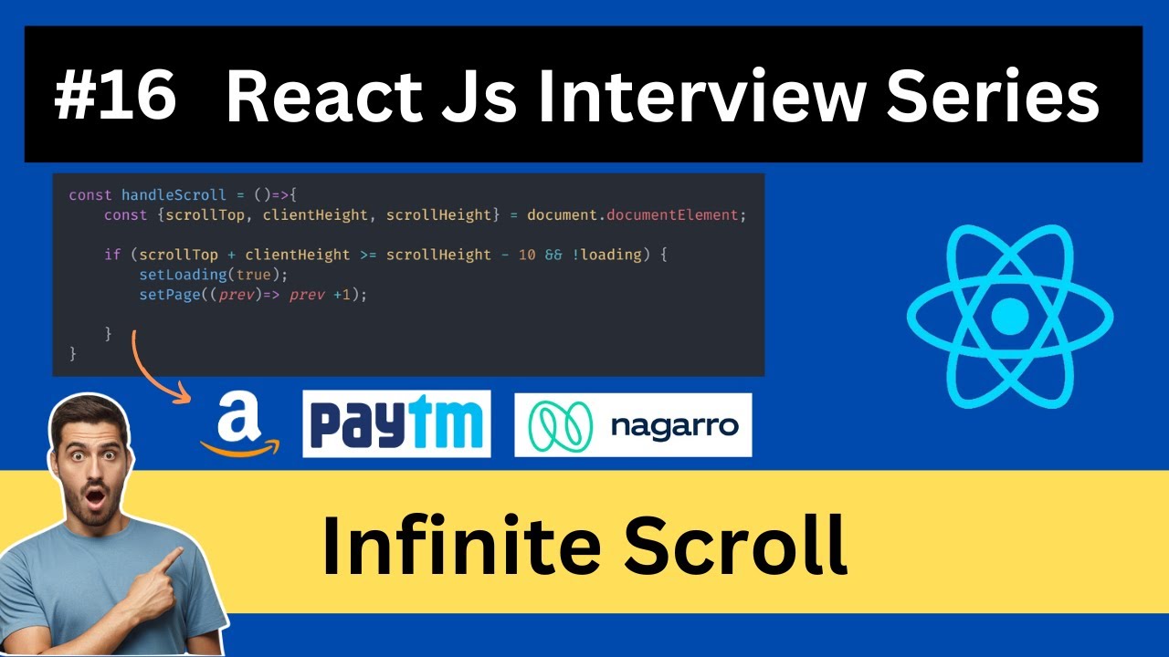 #16 React Js Challenge Day 16 | Infinite Scroll in React Js