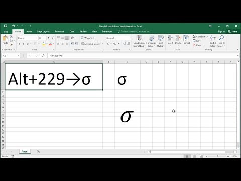How to type Sigma Symbol in Excel