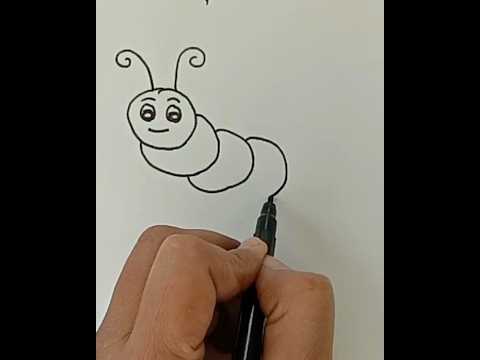 ๐how to draw caterpillar using 0 ๐#viral #drawing #trending #ytshortsindia #shorts #numbersdrawing