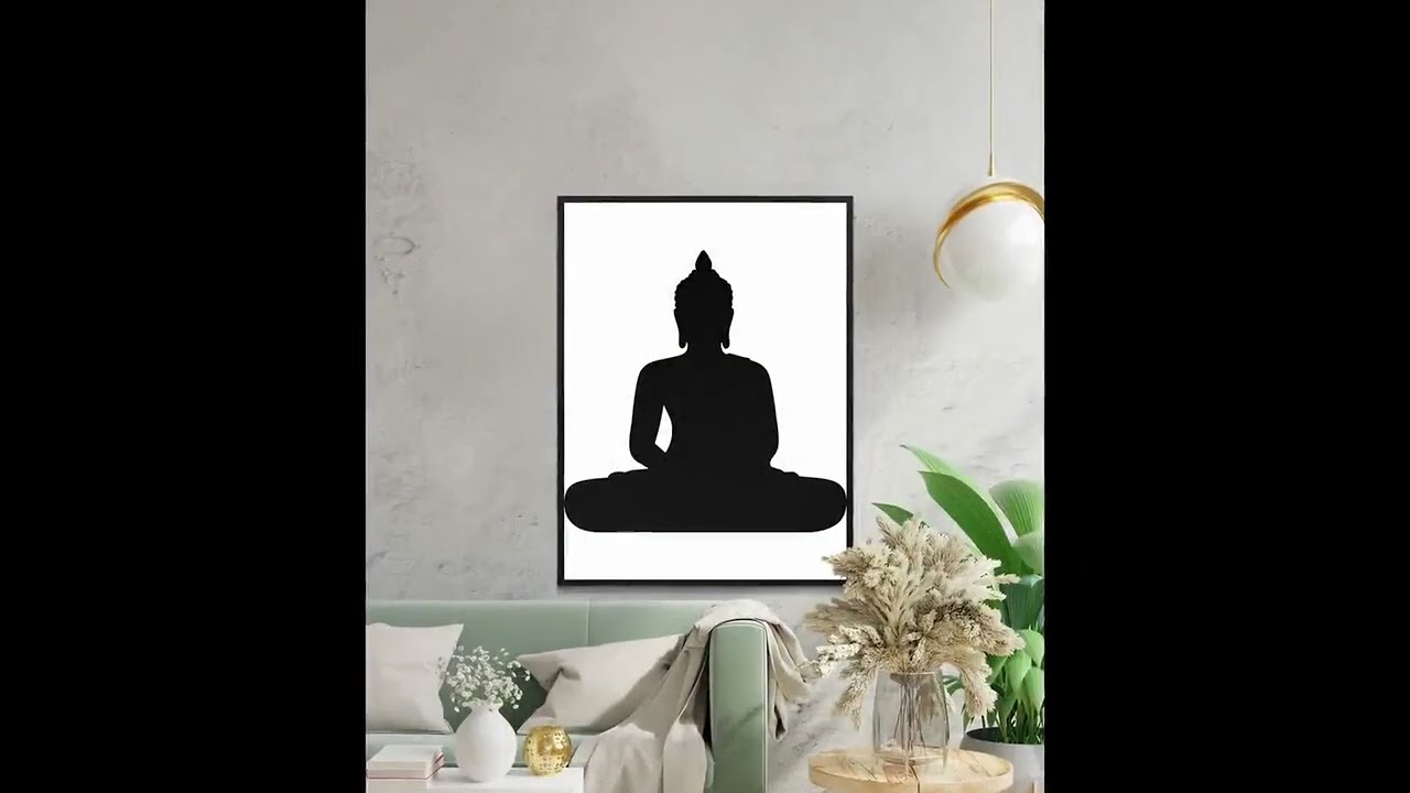 Buddha in Meditation Pose Silhouette, Buddha SVG, Buddha Design, Meditation Symbol Clipart, Tranquil