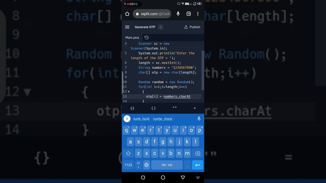 Generate OTP | Java | #shorts | #javaprogramming | #java | #coding  | #programminglife