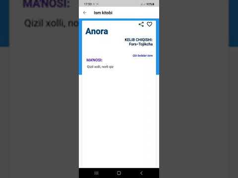 ANORA ismini ma'nosi