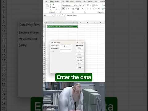 How to Create Data Entry Form in Excel #excel #exceltips #excelshortcuts #shorts #ytshorts #video