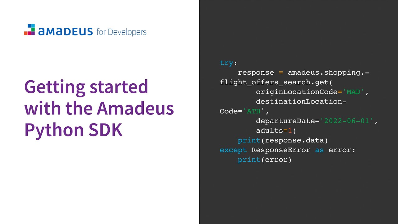 Getting started with the Amadeus Python SDK