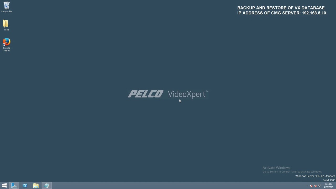 Restoring a Database Backup on VideoXpert