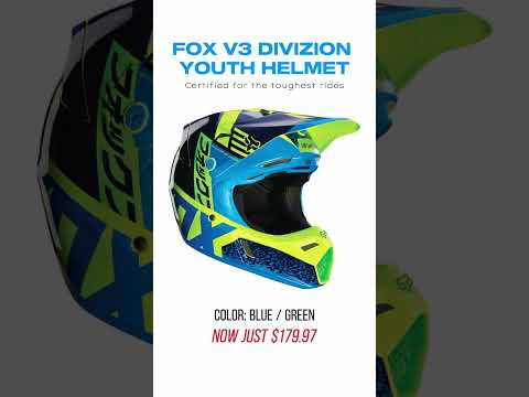 Motorhelmets Store Sale Fox Racing V3 Divizion and Matte Black Youth MX Motorcycle Helmets #sports