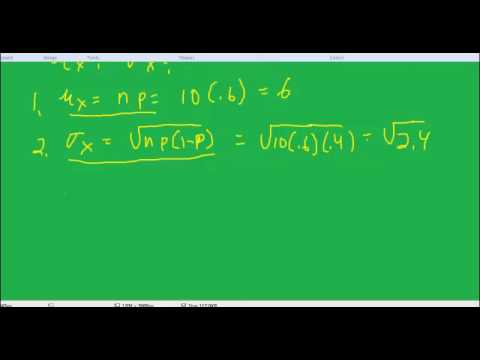 20. stats binomial mean and standard deviation