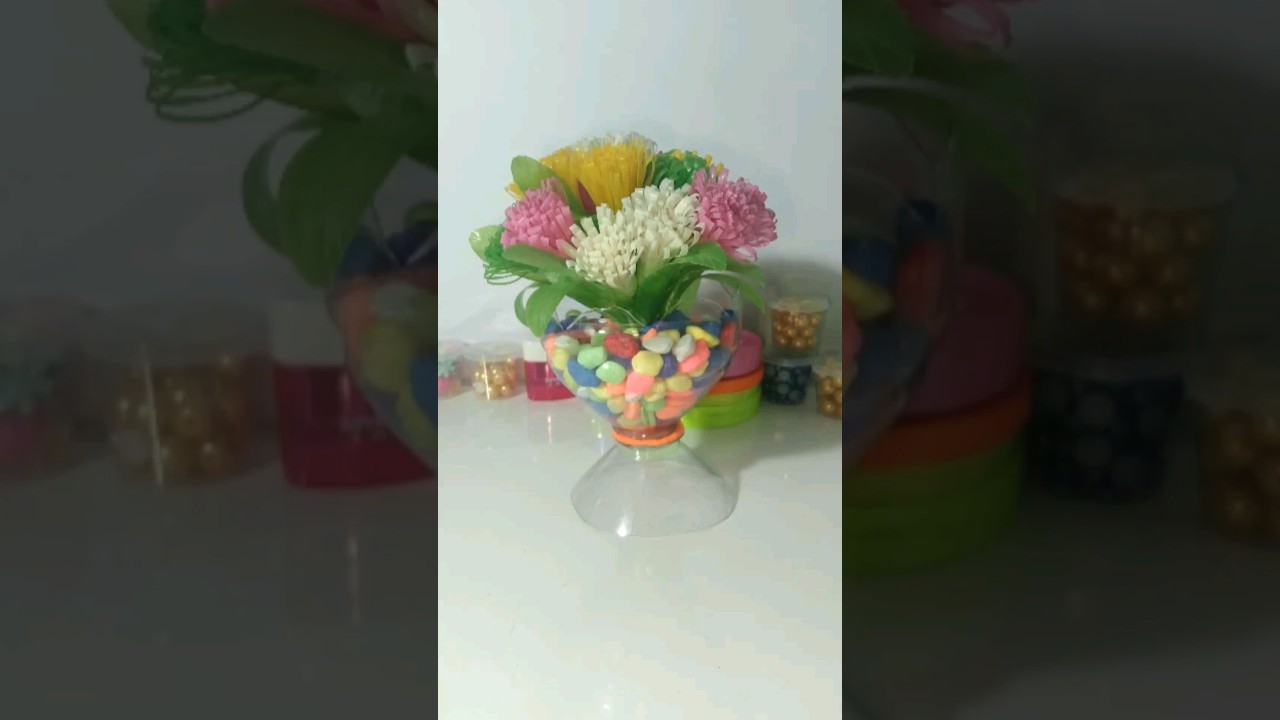 DIY cara membuat vas bunga dari botol plastik bekas #kerajinandaribotolplastik #diy #tutorialdw