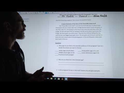 Intended Audience Paragraph Two