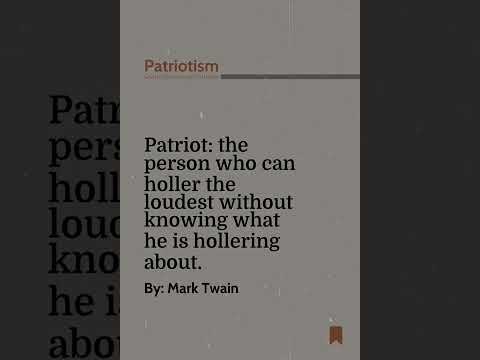 Patriot: The Person Who Can Holler The Loudest Withou... | Patriotism Quote By The Author Mark Twain