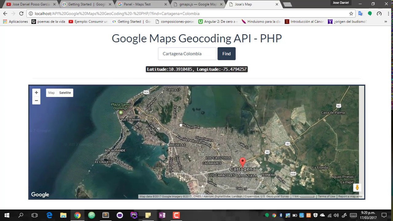 Modulo Google Maps Geocoding API con PHP