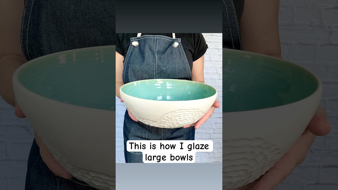 This is how I glaze my large bowls, and a couple tricks I’ve learned over the years. #pottery #glaze
