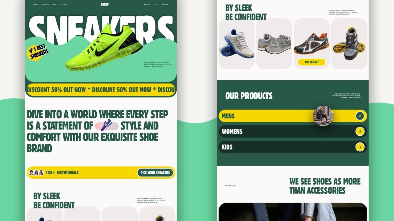 How to Create a Responsive Shoe eCommerce Website Using HTML CSS & JavaScript | Hindi Tutorial