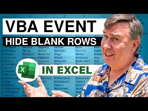 Excel - Hide Blank Rows with Event Handler - Episode 1737