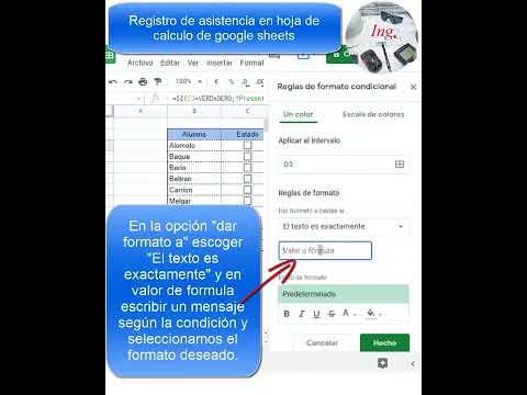 Registro de asistencia en hoja de cálculo de google sheets Shorts. @ing.