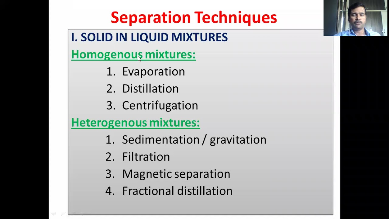 Lecture 1 on Separation Techniques