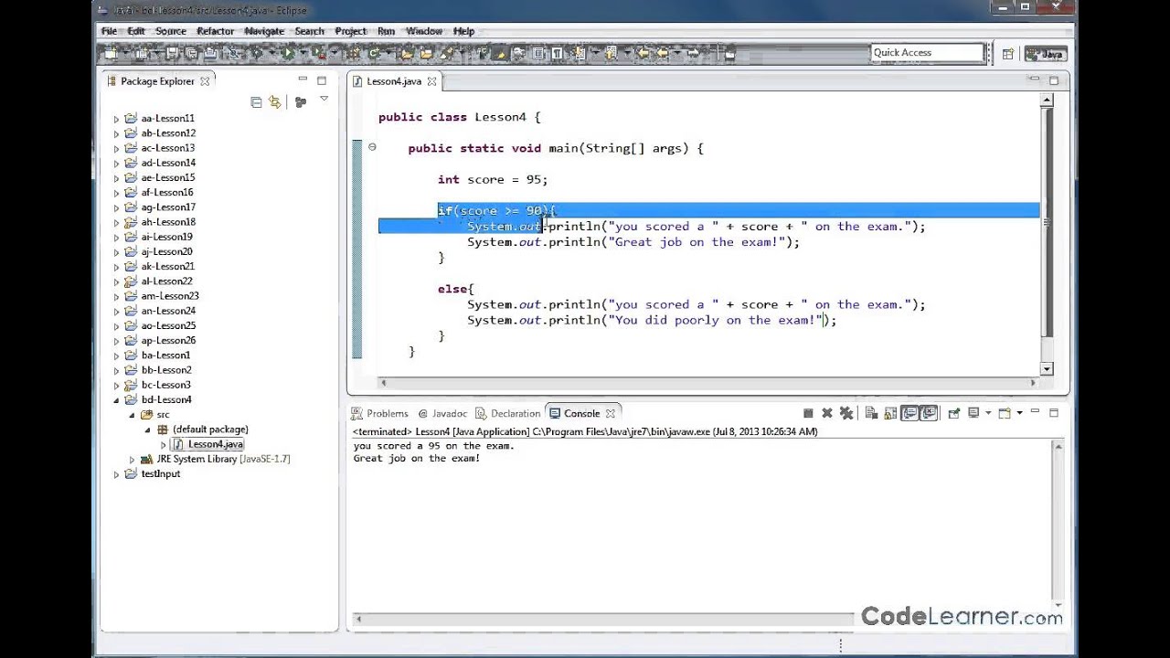Mastering Java Programming 2 (Section 4 -Using IF ELSE Statements to Make Decisions)