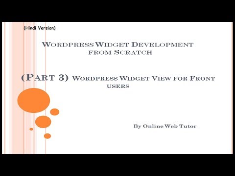 Learn Wordpress Widget Development tutorial from scratch Part 3 Wordpress Widget View for Front ...