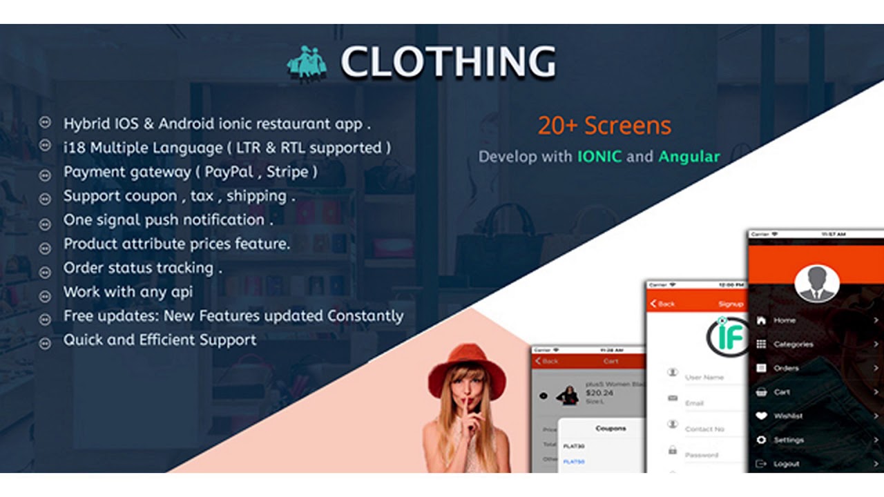 Clothing - Complete Ionic app for e-commerce shop | Codecanyon Scripts and Snippets