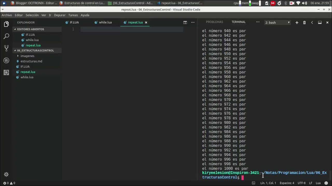 06 Estructuras de control en Lua