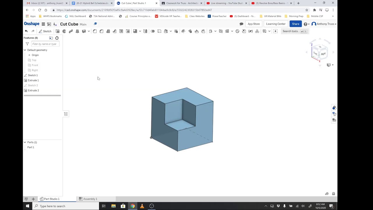 OnShape - Basic Cut Cube