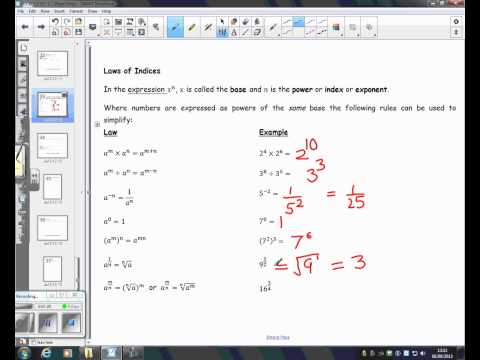 C1 Algebra GCSE Review - Laws of Indices Examples