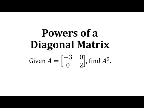 Powers of a Diagonal Matrix | Math Help from Arithmetic through ...
