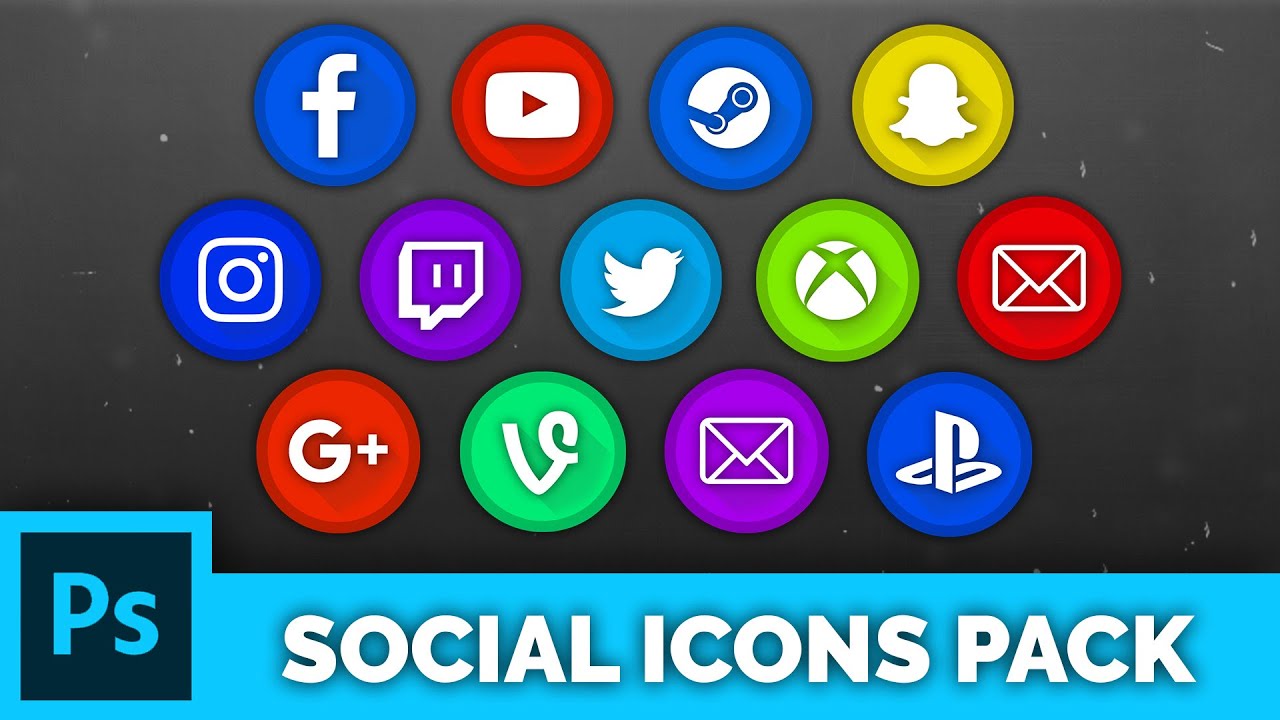 Free Photoshop Pack | Social Icons & Logos (YouTube, Twitter, Twitch & More)