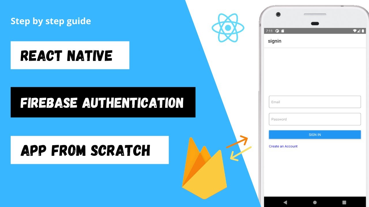 React native firebase authentication  app from scratch