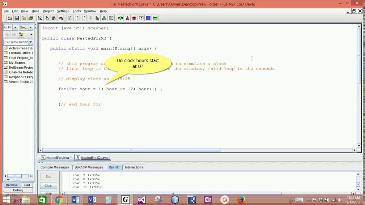 CS1400 C4.5b: Repetition / Looping - 3 Nested FOR loops