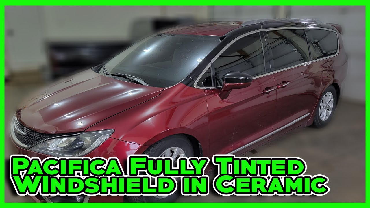 2018 Chrysler Pacifica Minivan Full Windshield Tinted in 50% Ceramic Install